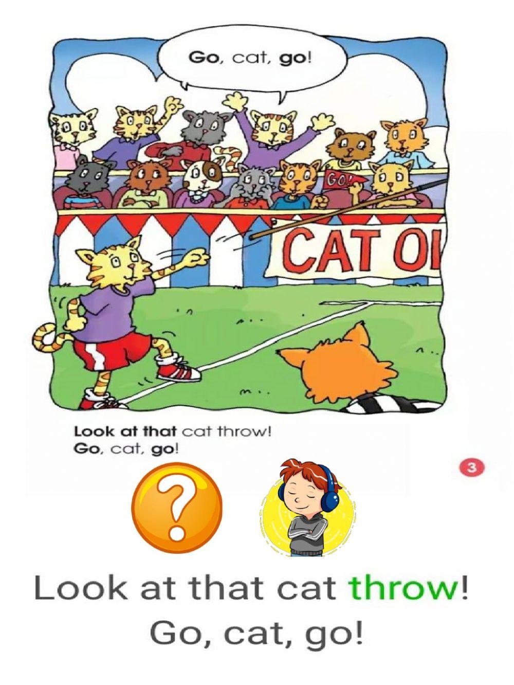 Go cat go story worksheet | Live Worksheets