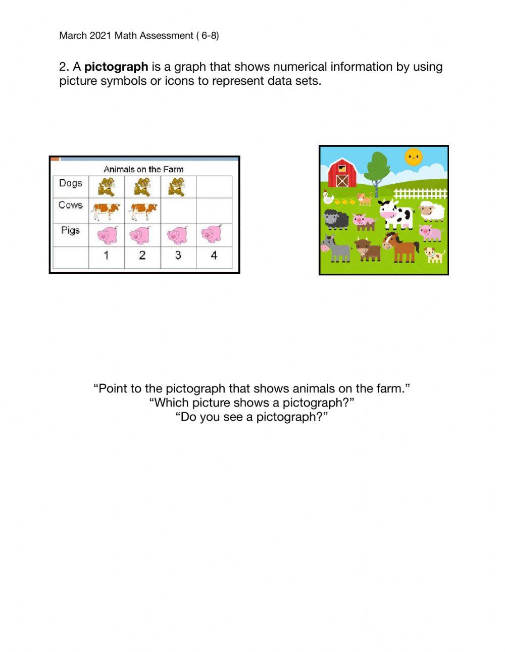 March 2021 Math (6-8) Assessment level 2 worksheet | Live Worksheets