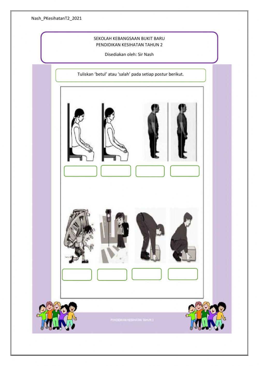 Postur worksheet | Live Worksheets