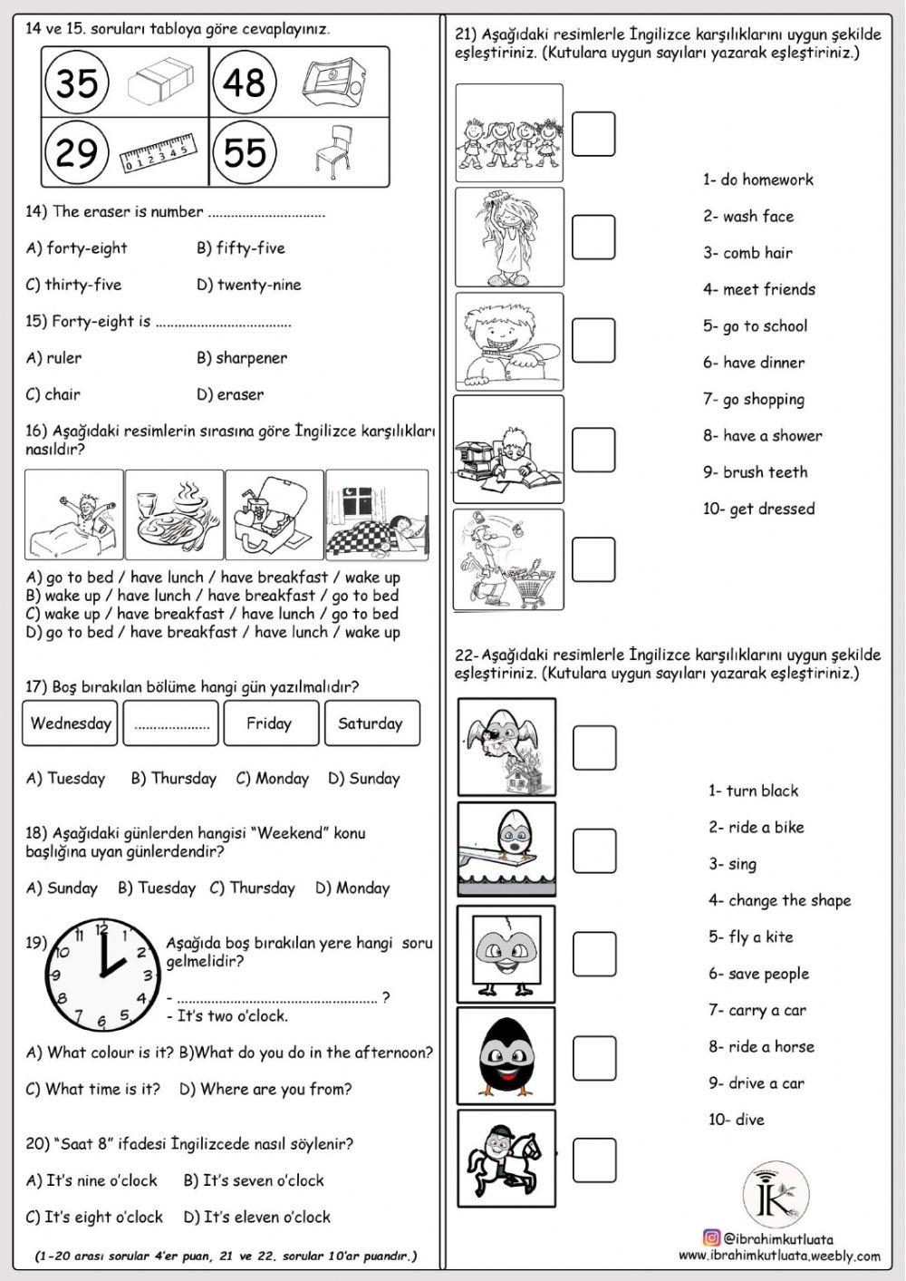 4.1.2 exam worksheet | Live Worksheets