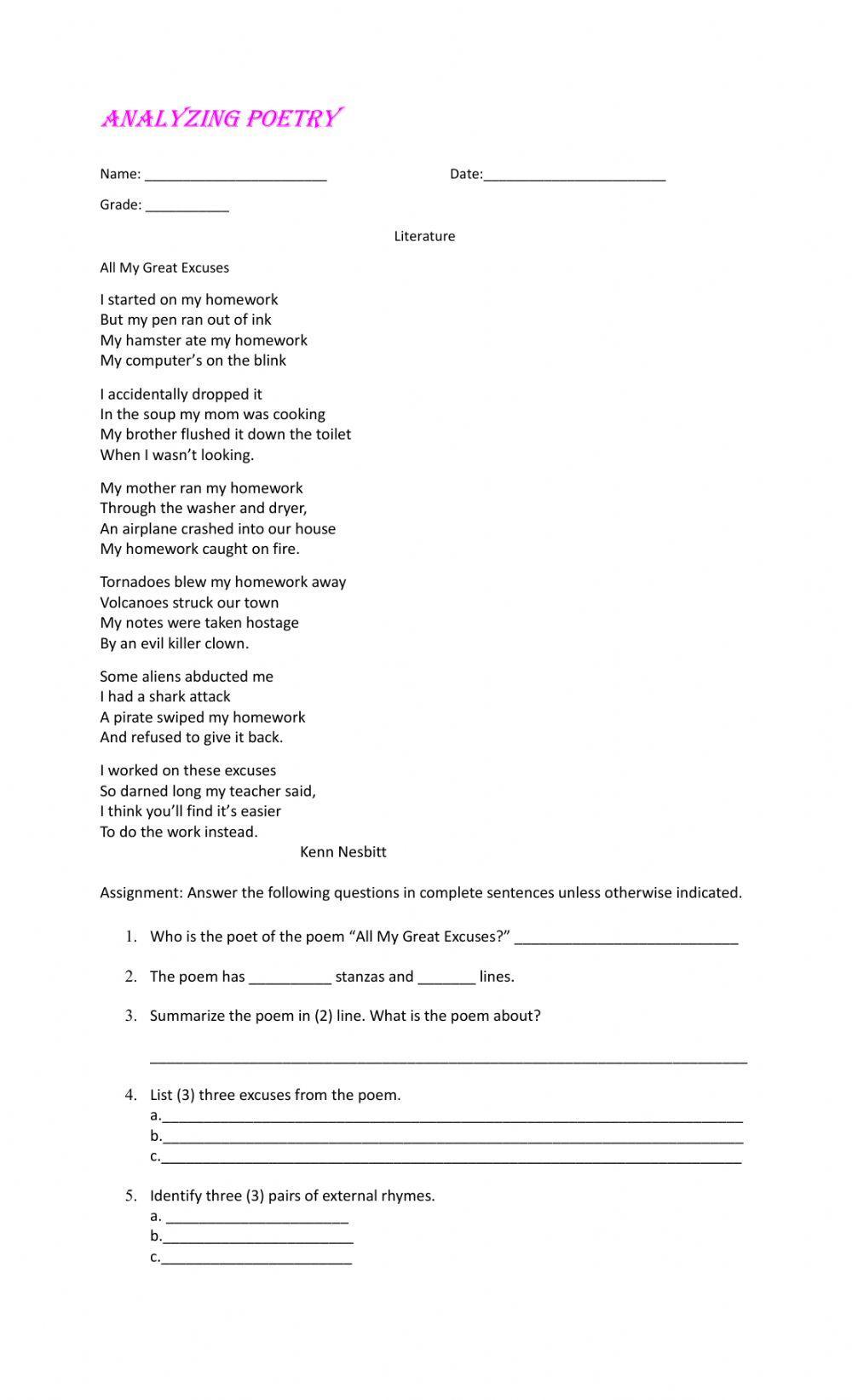 671089 | Poetry | keva knowles | LiveWorksheets