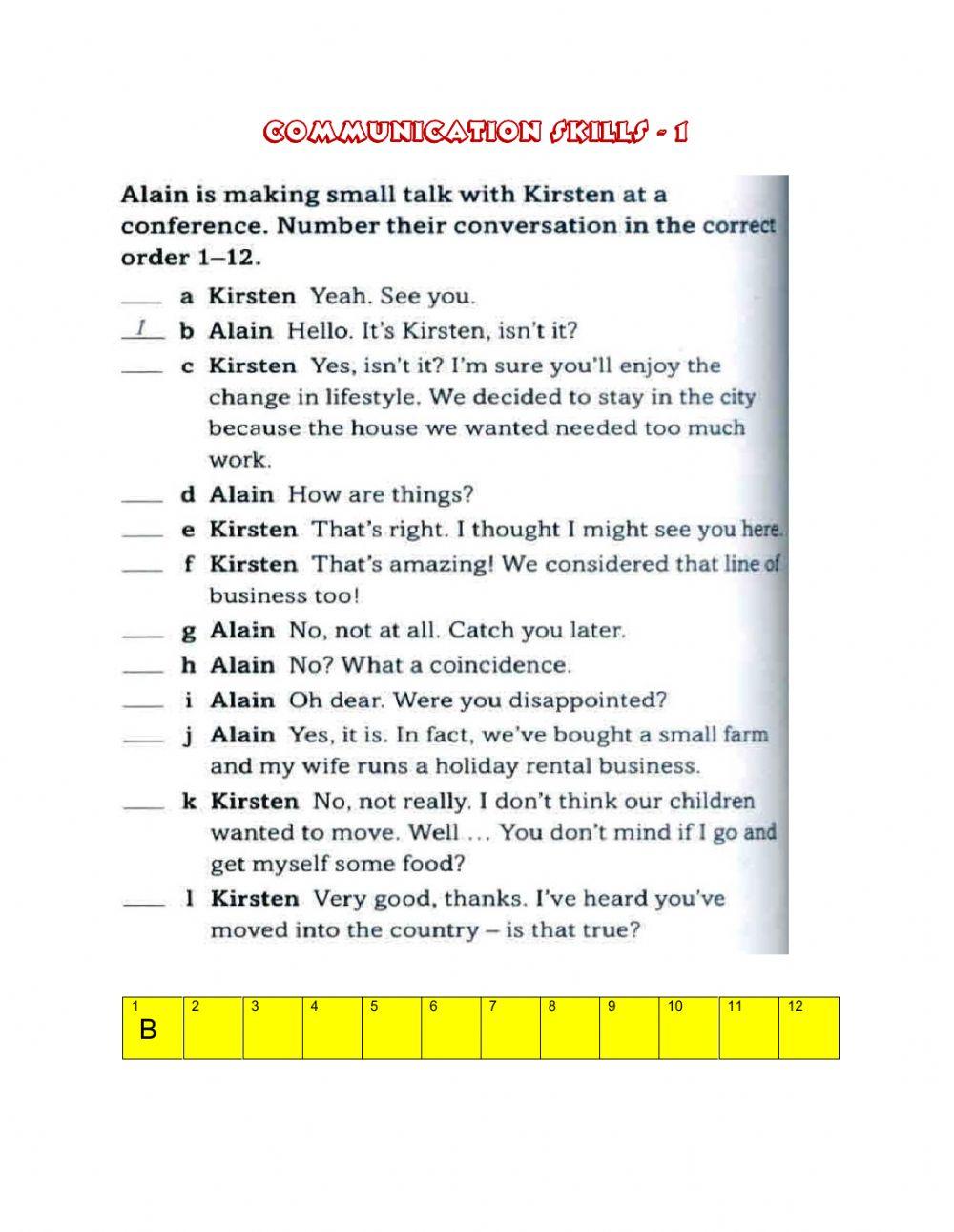 Communication Skills - 1 online exercise for | Live Worksheets