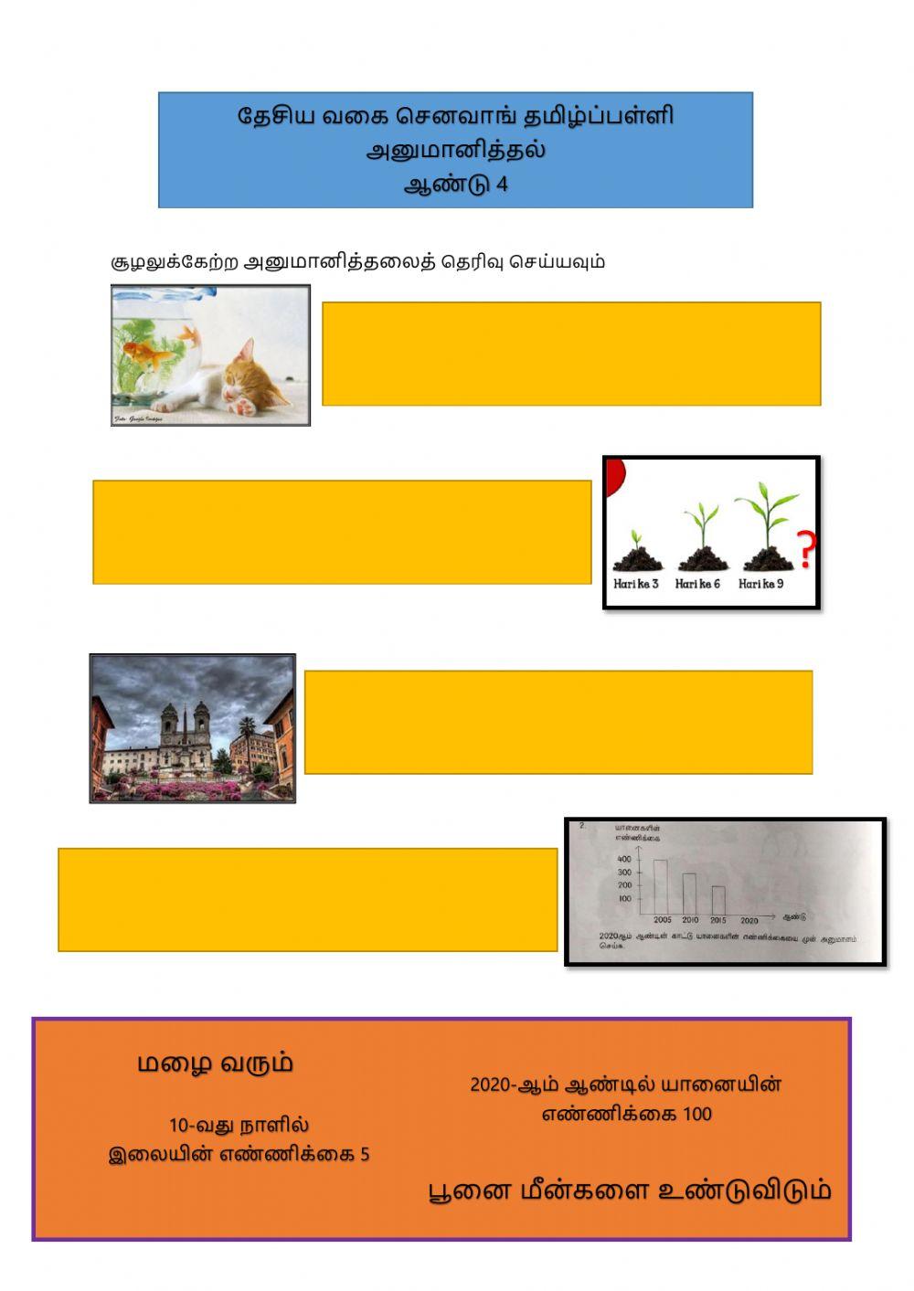 அனுமானித்தல் worksheet | Live Worksheets