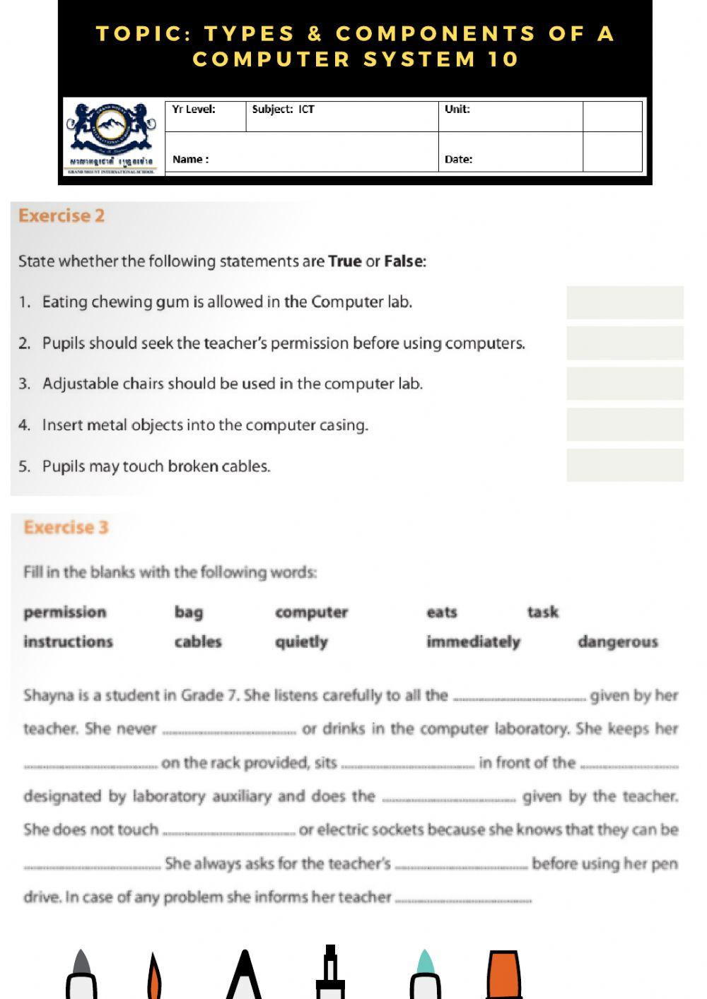 Unit Test 1 worksheet | Live Worksheets