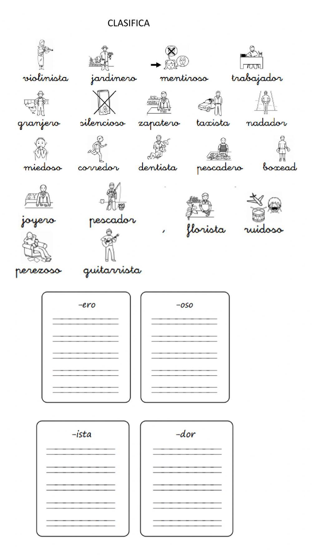 Sufijos online exercise for 2º | Live Worksheets
