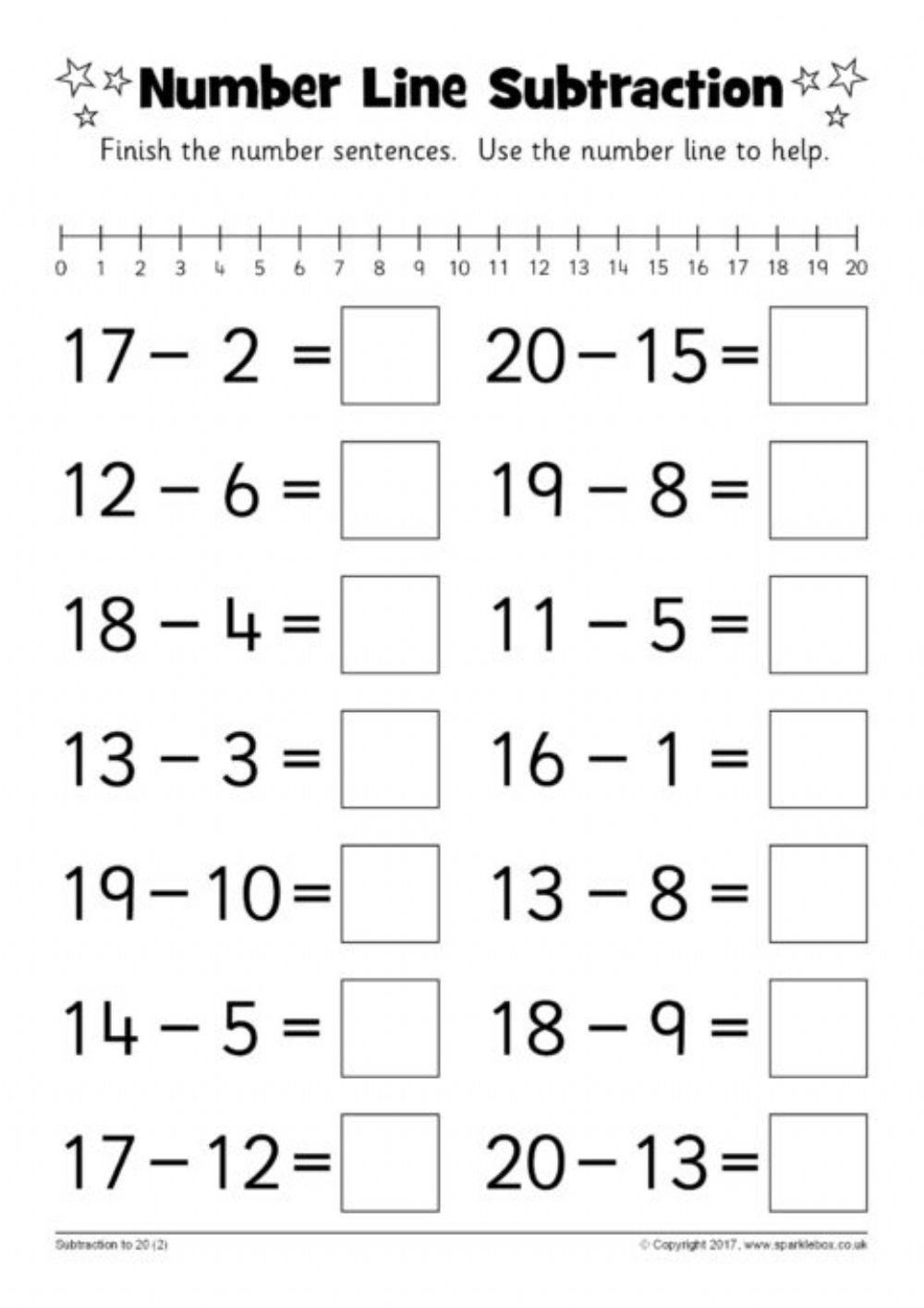 Subtraction on the number line up to 20 4661725 | Nicole
