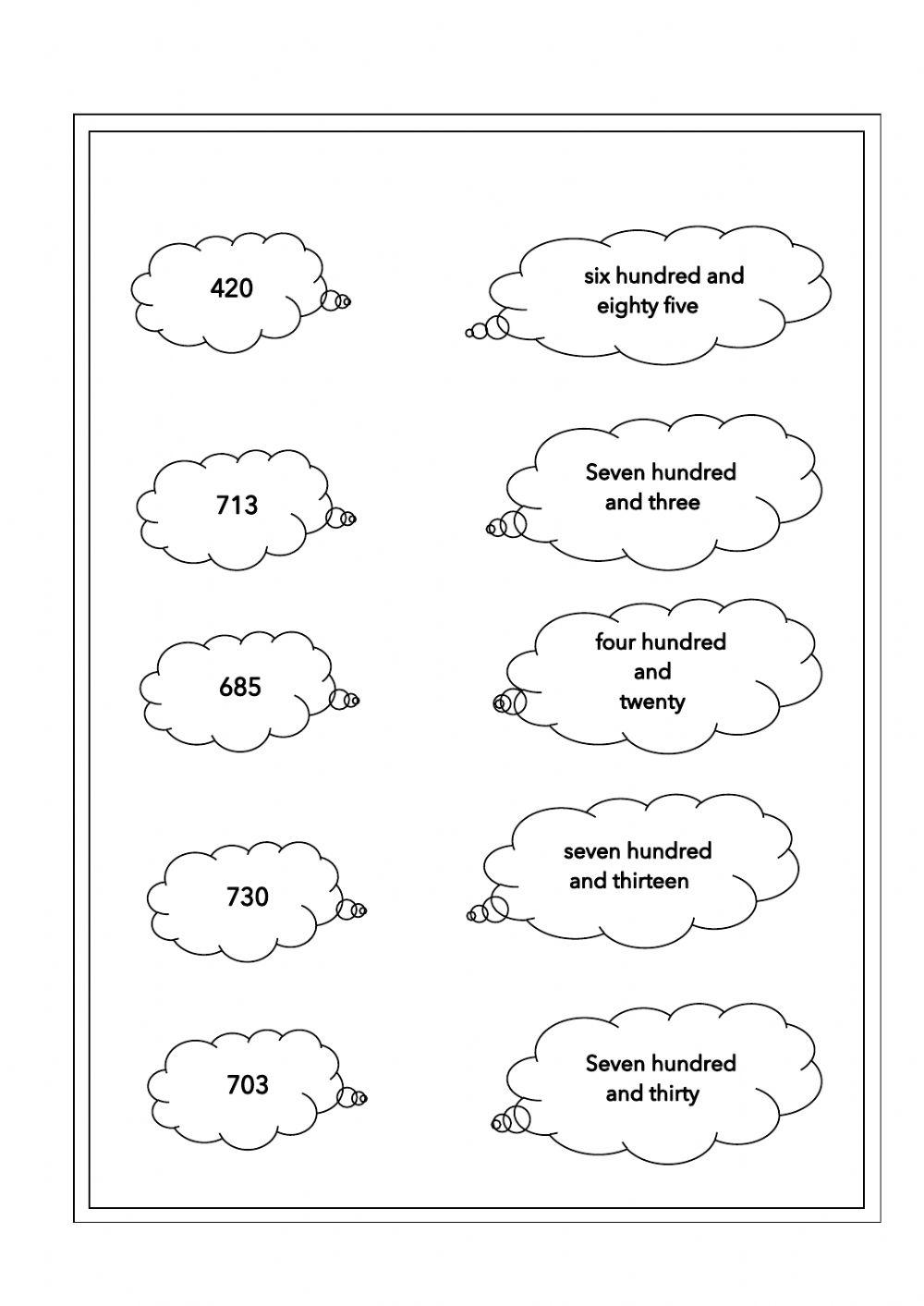 Match number interactive worksheet | Live Worksheets