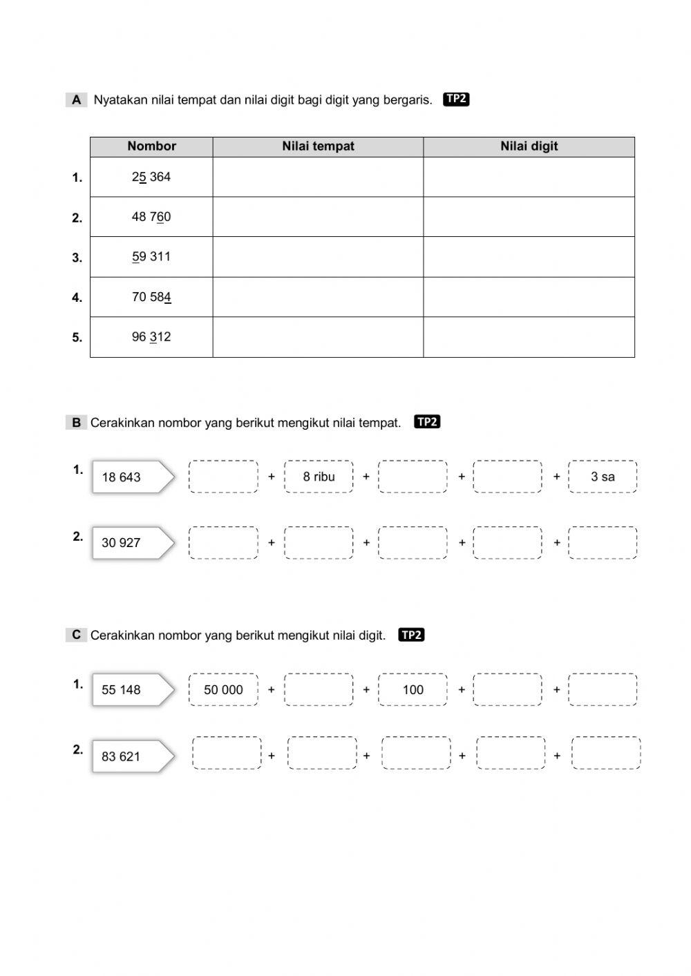 Matematik Tahun 4 exercise for 4 | Live Worksheets