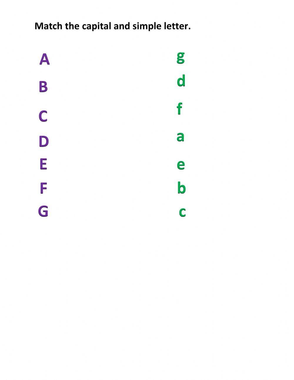 Simple and Capital letters worksheet | Live Worksheets