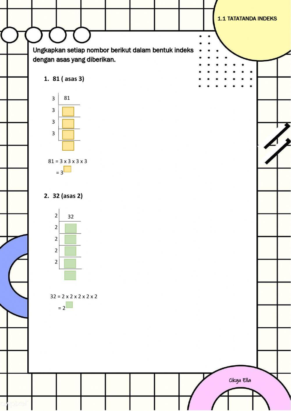 Indeks | Free Interactive Worksheets | 672583