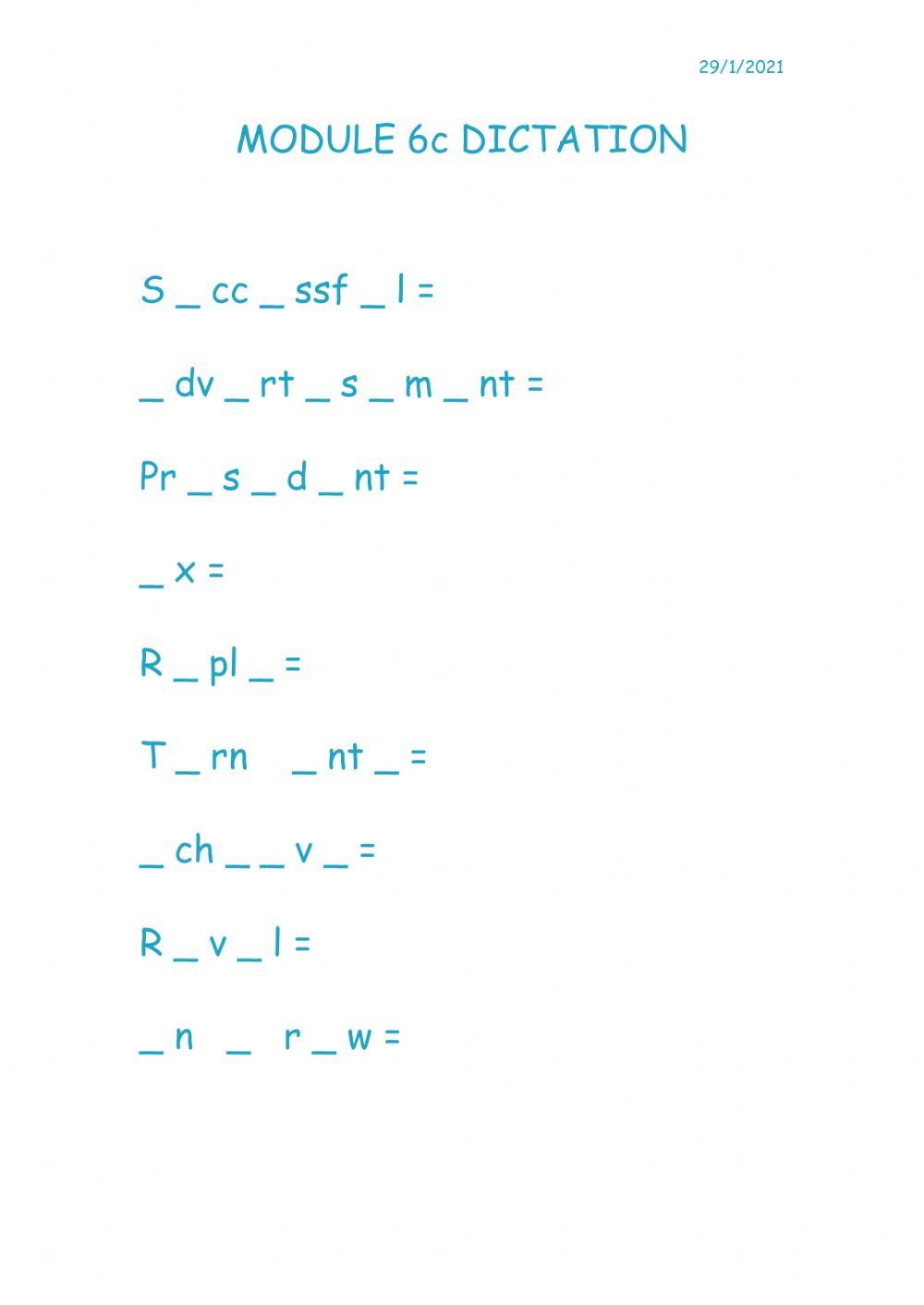Module 6c activity | Live Worksheets