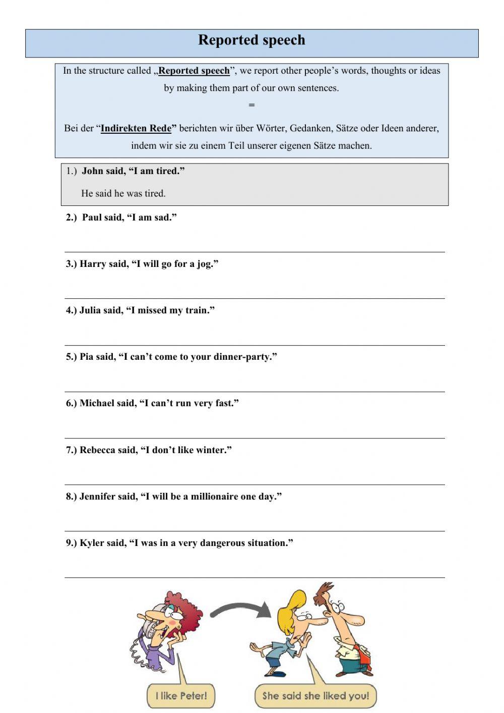 Reported Speech - multiple choice (standard) 4662968