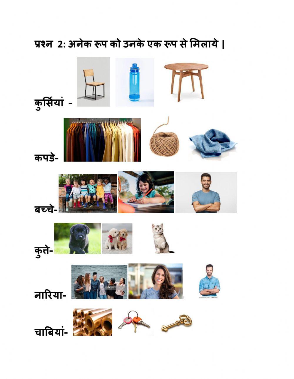 Ek aur anek | Free Interactive Worksheets | 674578