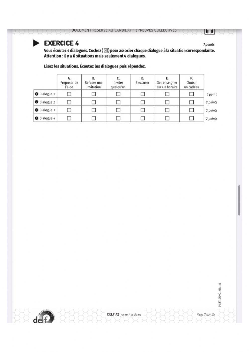 EMIBOENS | Delf scolaire A2 Compréhension orale nouveau