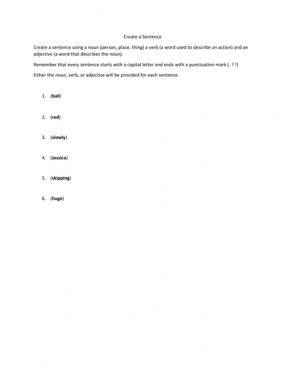 Create A Sentence Worksheet Live Worksheets Create A Sentence Worksheet Live Worksheets