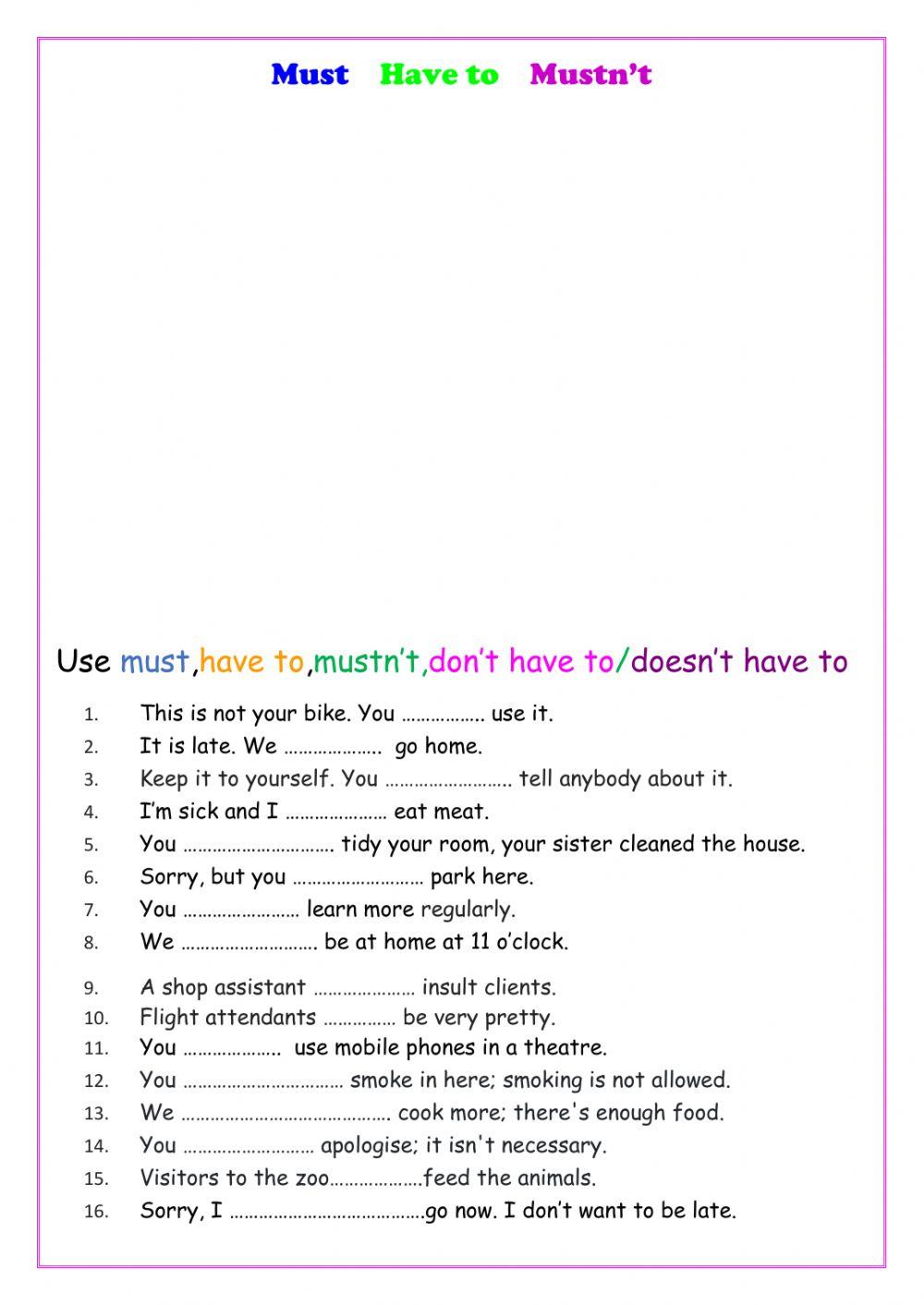 Modal verbs 675284 | Justyna | Live Worksheets