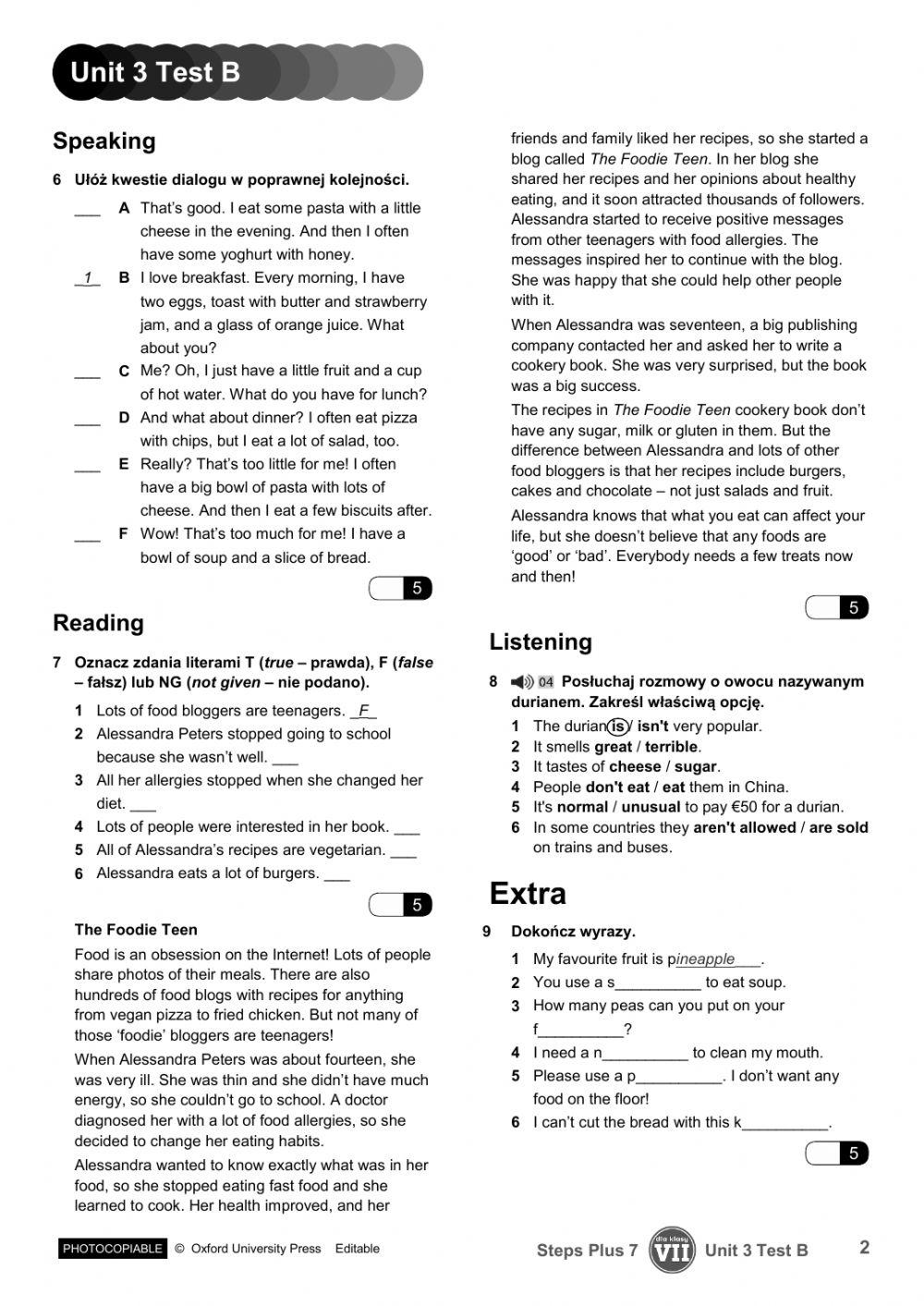 6390226 | Steps Plus 7 Unit 3 | Thameur | LiveWorksheets