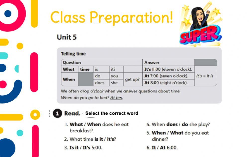 When-What time | Free Interactive Worksheets | 675972
