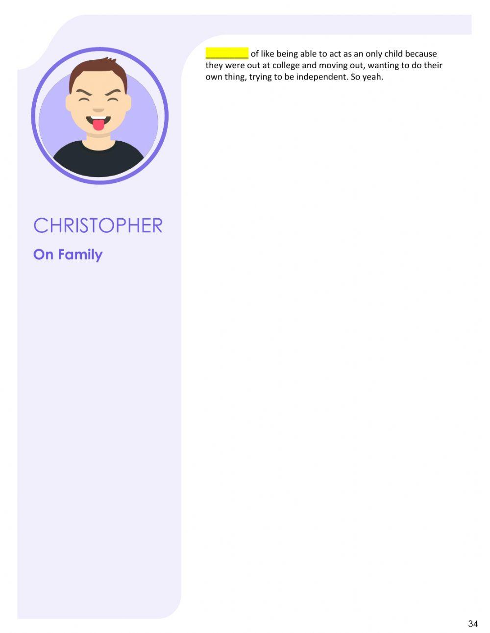 Christopher Family worksheet | Live Worksheets
