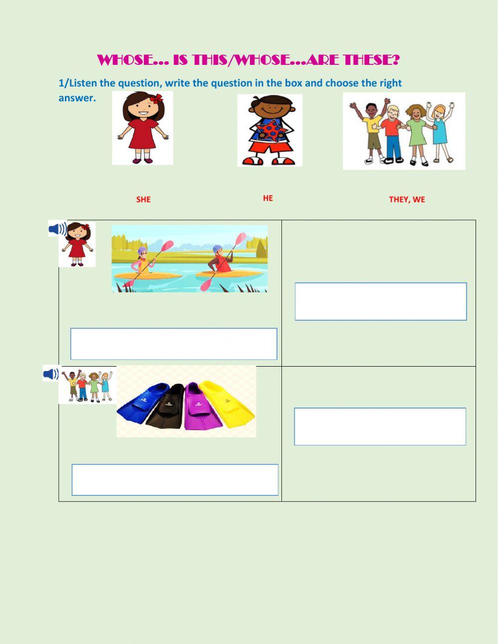 Level 4 - Unit 4c: Whose... worksheet | Live Worksheets