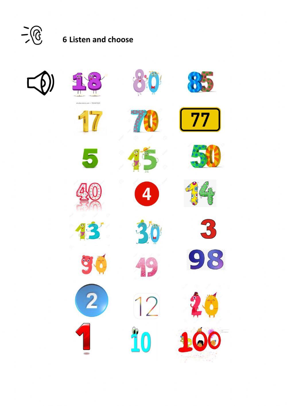 Numbers in 10 613073 | mercedes60 | Live Worksheets