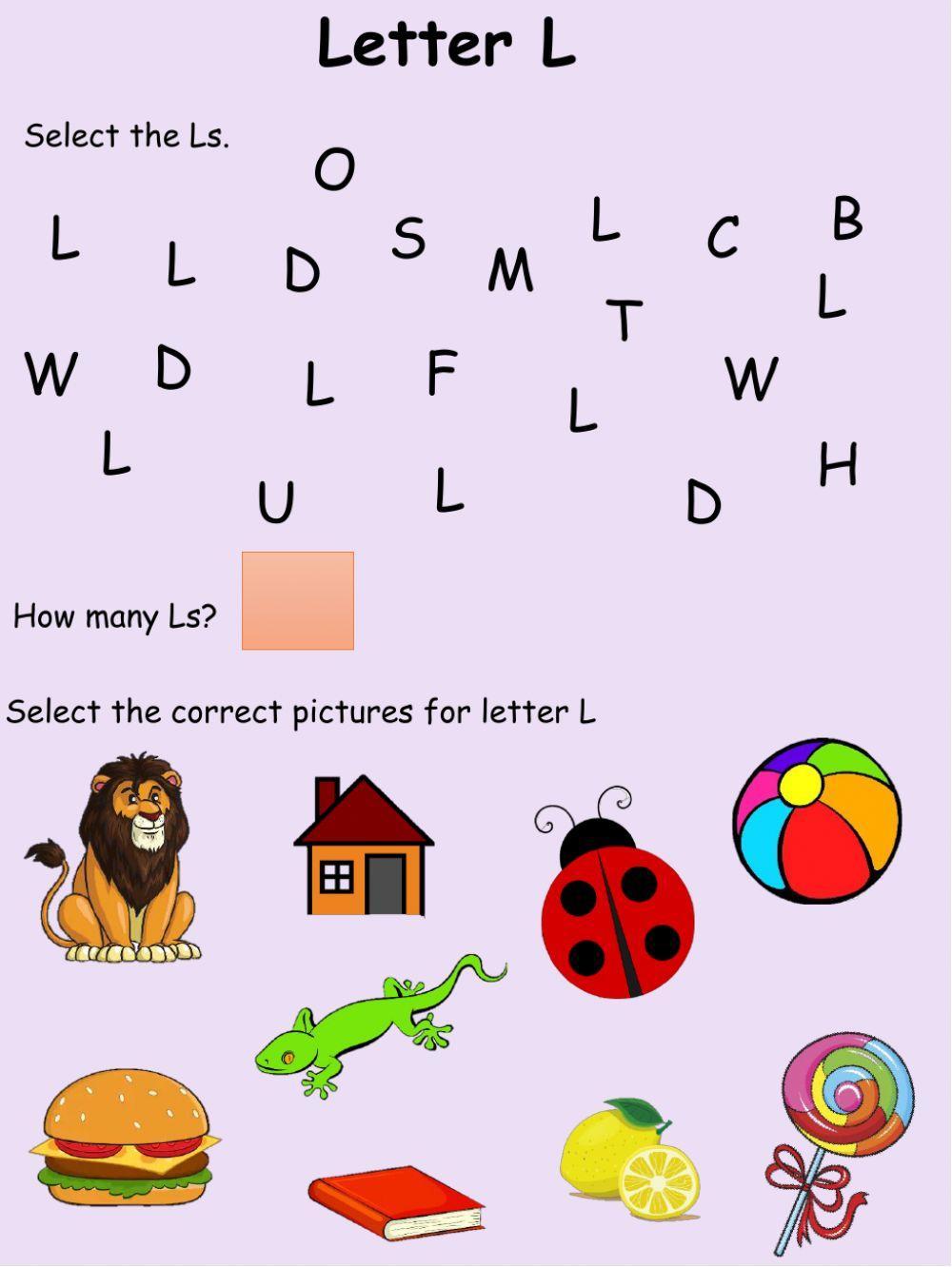 Letter L Online Activity Live Worksheets letter-l-online-activity-live-worksheets