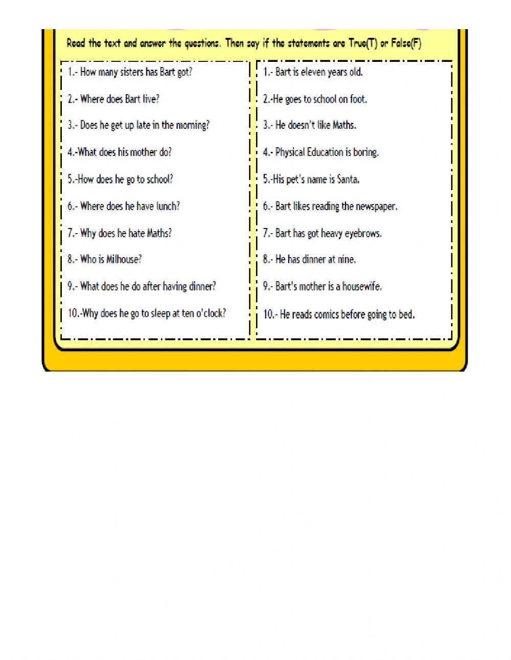 613641 | Reading simple present | PATRICIA MONTAÑO AGURTO