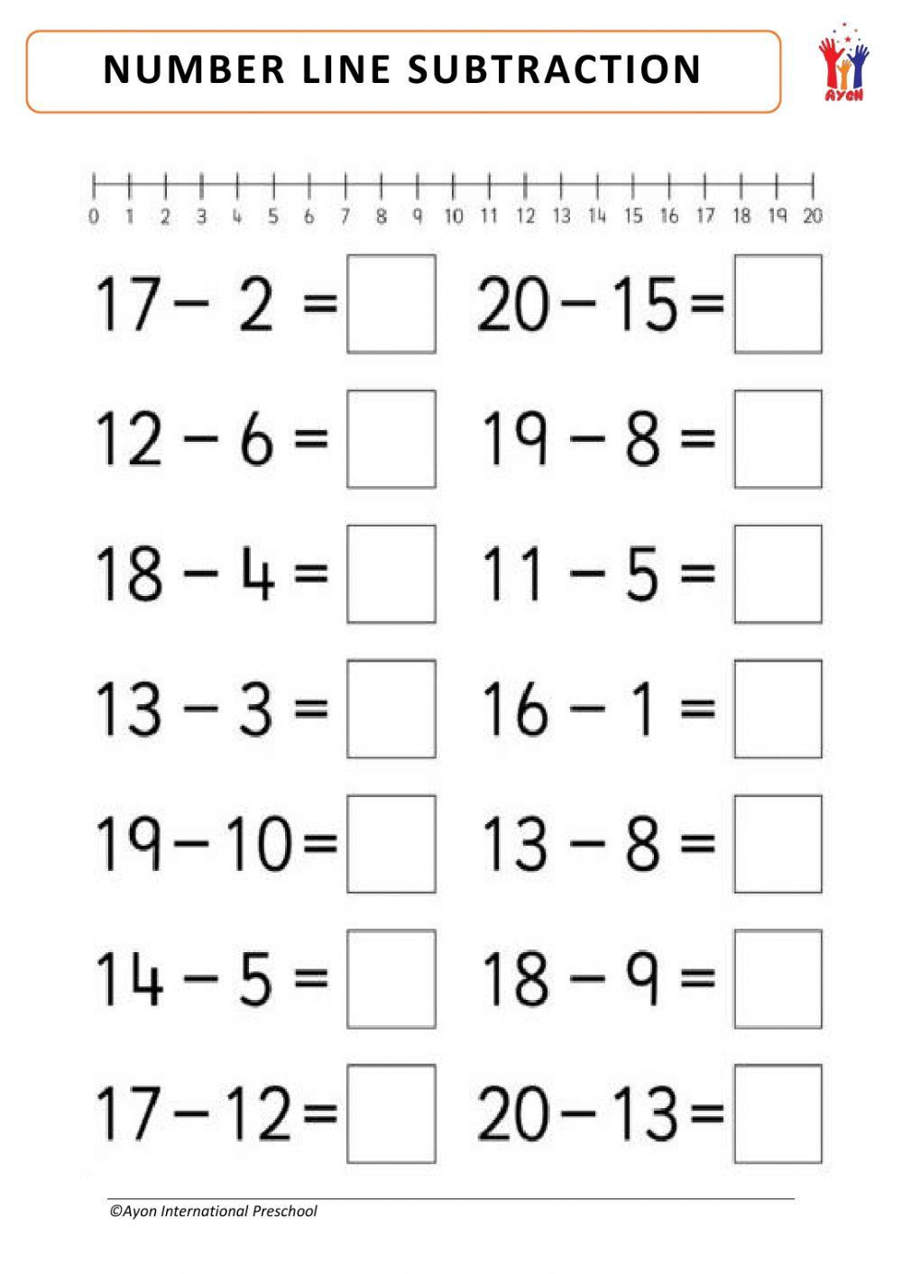 Numberline Sub-2 online exercise for | Live Worksheets Numberline Sub-2 online exercise for | Live Worksheets