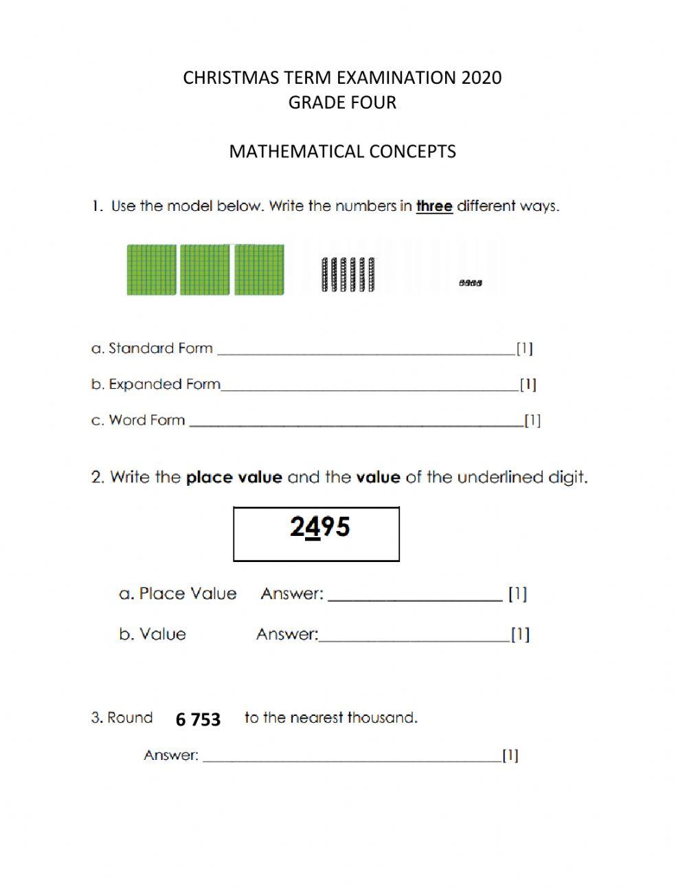 613753 | Math Quiz | Kelly Adderley | LiveWorksheets