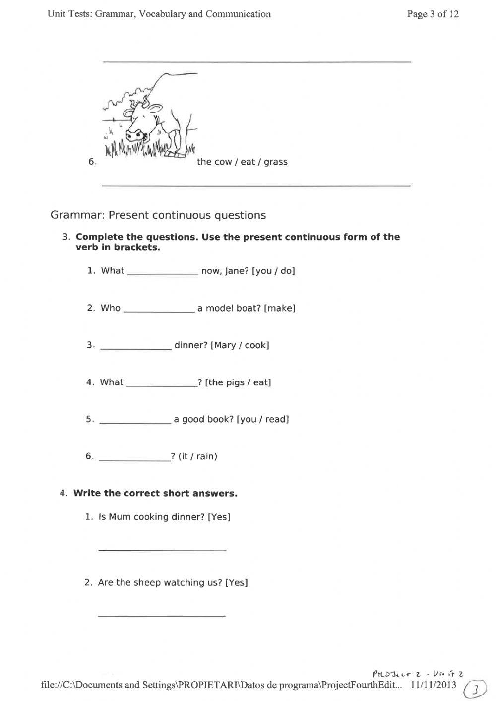 Project 2 - unit 2 test online exercise for | Live Worksheets