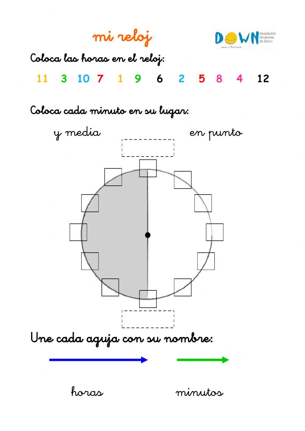 Reloj exercise for 1 | Live Worksheets