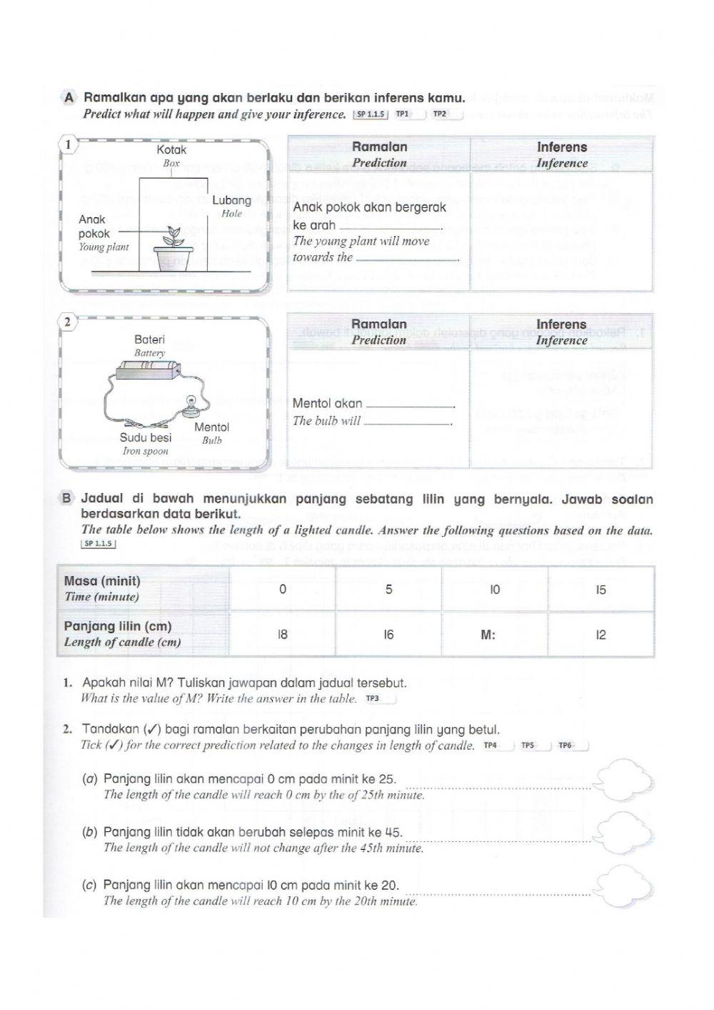 Scientific Skills Predicting - Interpreting Data Year 5