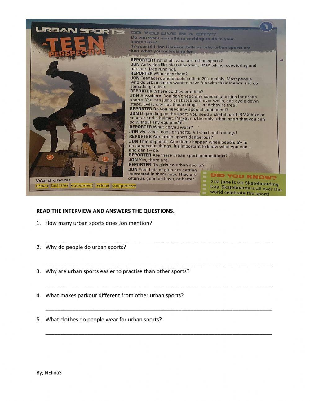 UNIT 1: WHAT DO YOU LIKE? (READING TASK 3) online exercise for | Live Worksheets