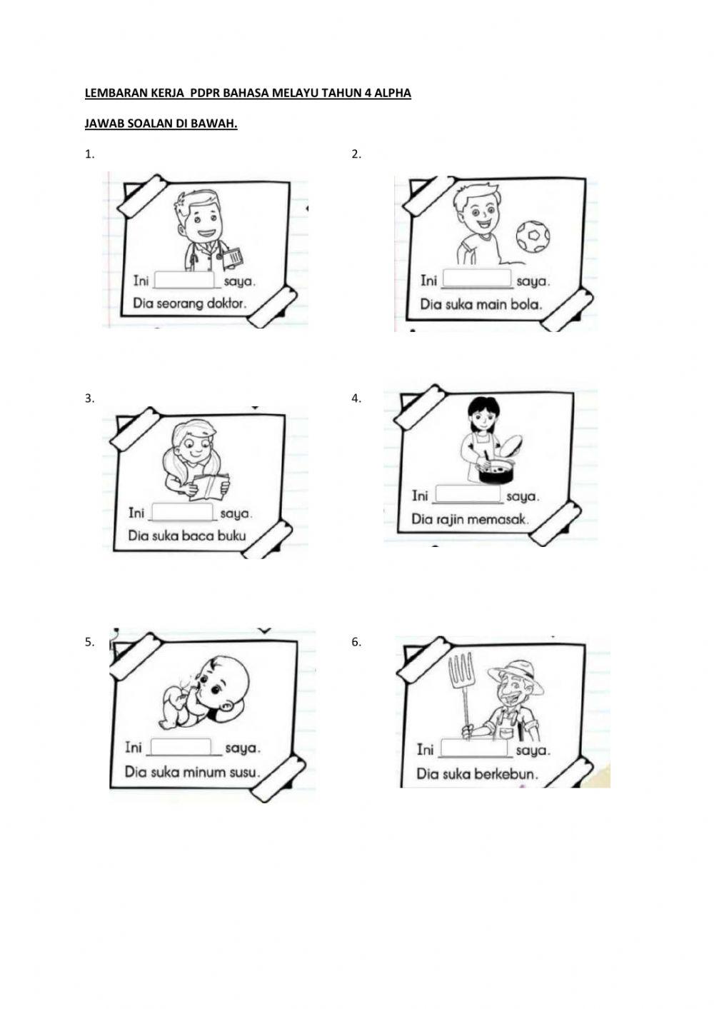 Bahasa melayu kssrpk tahun 4 pendidikan khas worksheet | Live Worksheets