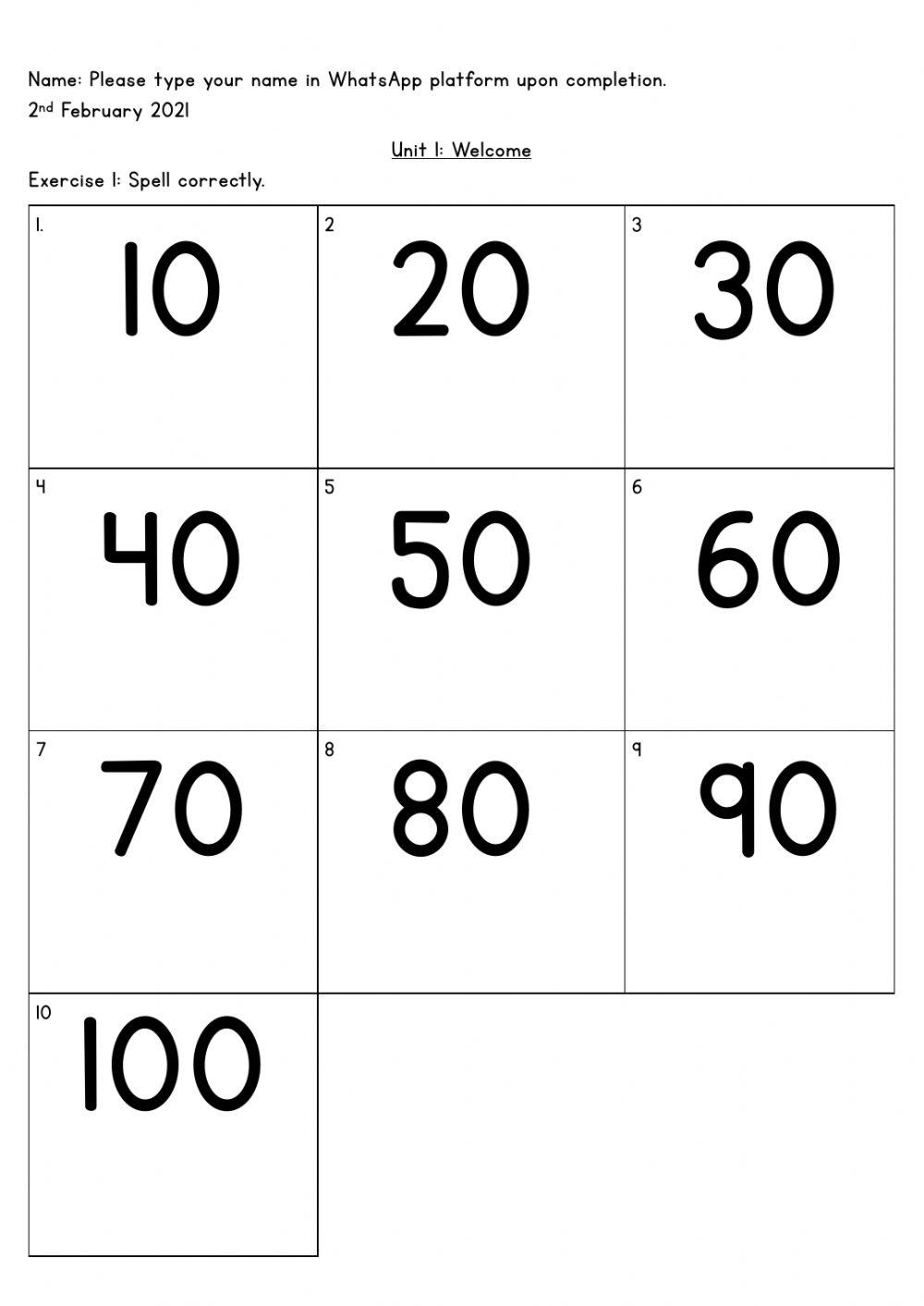 Unit 1: Welcome | Free Interactive Worksheets | 679065