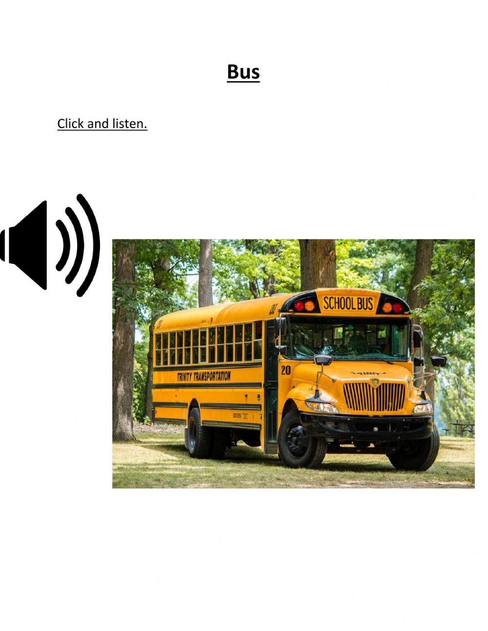 Bus worksheet | Live Worksheets