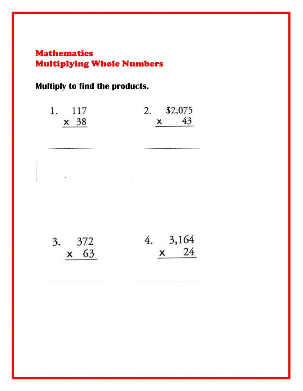 Multiplying Whole NUmbers Live Worksheets multiplying-whole-numbers-live-worksheets