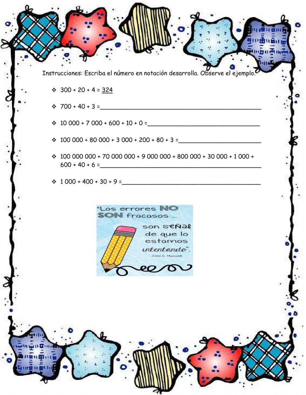 Composición Y Descomposición De Números Exercise Live Worksheets