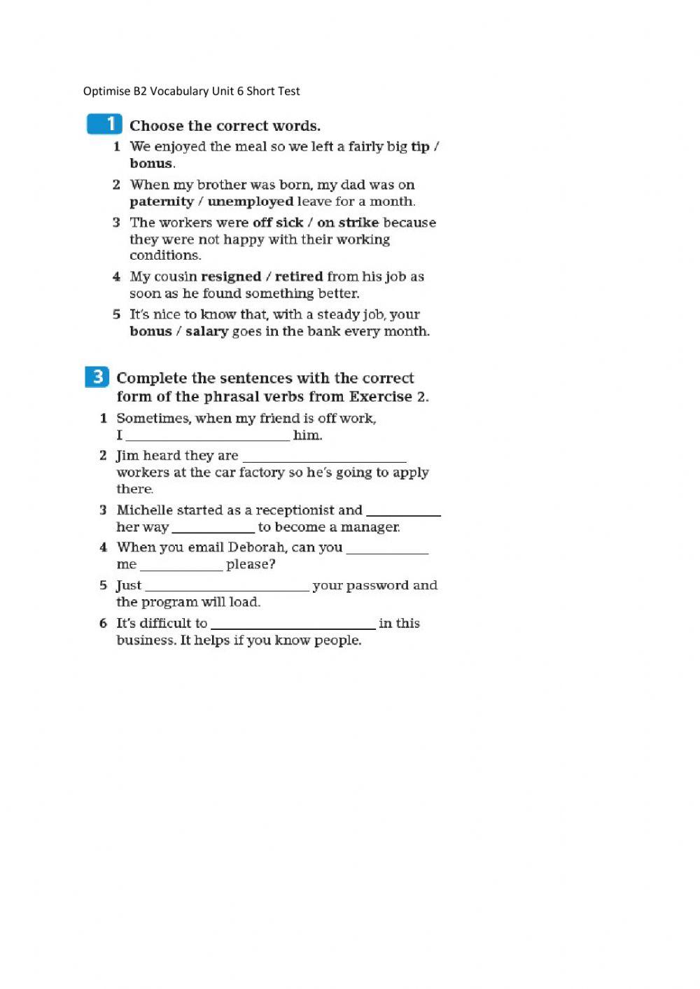 6393514 | Optimise B2 Unit 6 Test Vocabulary Work