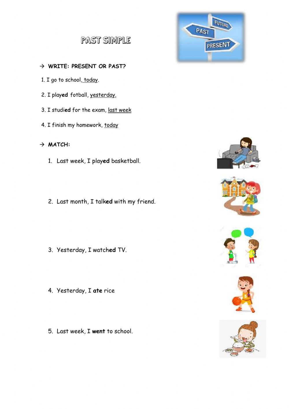 Past simple online exercise for 6th | Live Worksheets