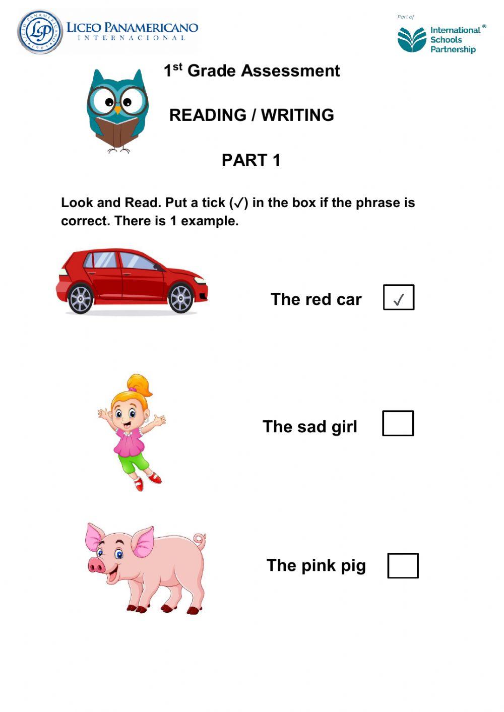 Assessment R-W version 1 worksheet | Live Worksheets