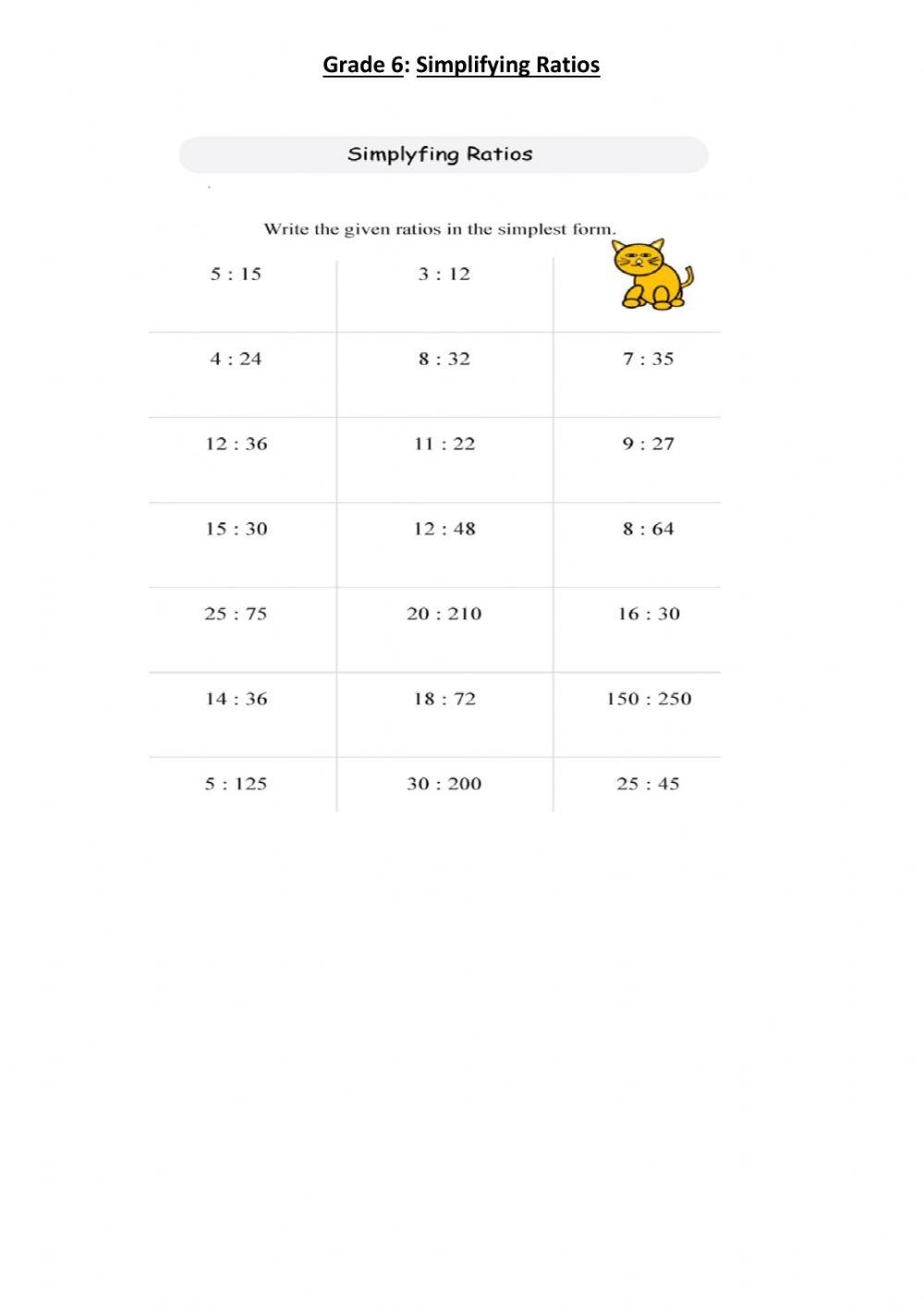 Simplifying Rat… | Free Interactive Worksheets | 4586690
