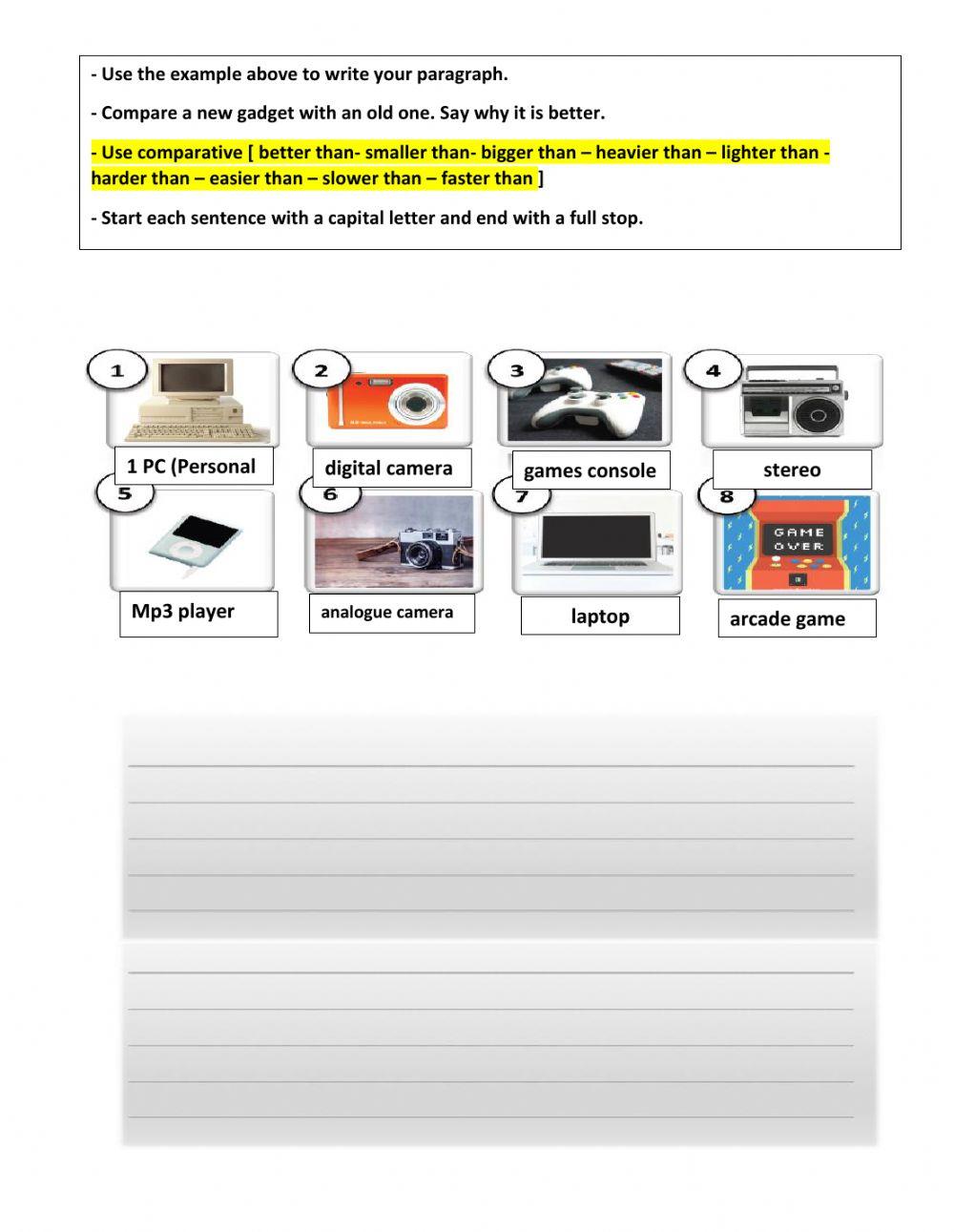 The history of gadgets worksheet | Live Worksheets