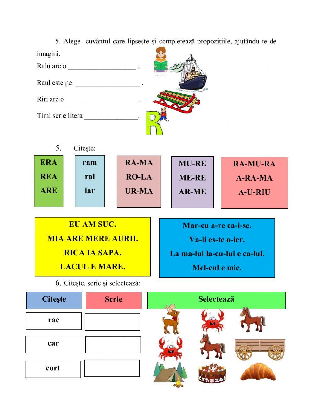 Sunetul si lite… | Free Interactive Worksheets | 615028