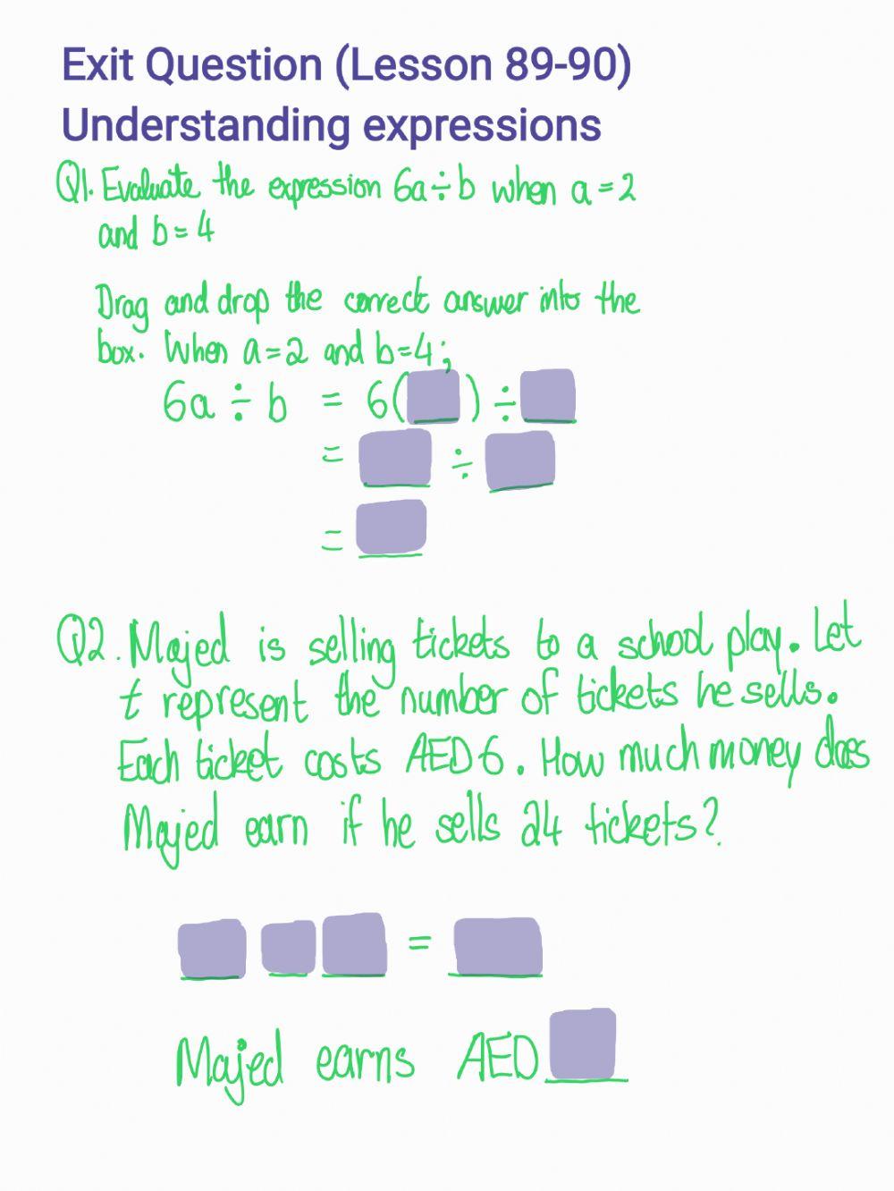 Exit 89-90 worksheet | Live Worksheets