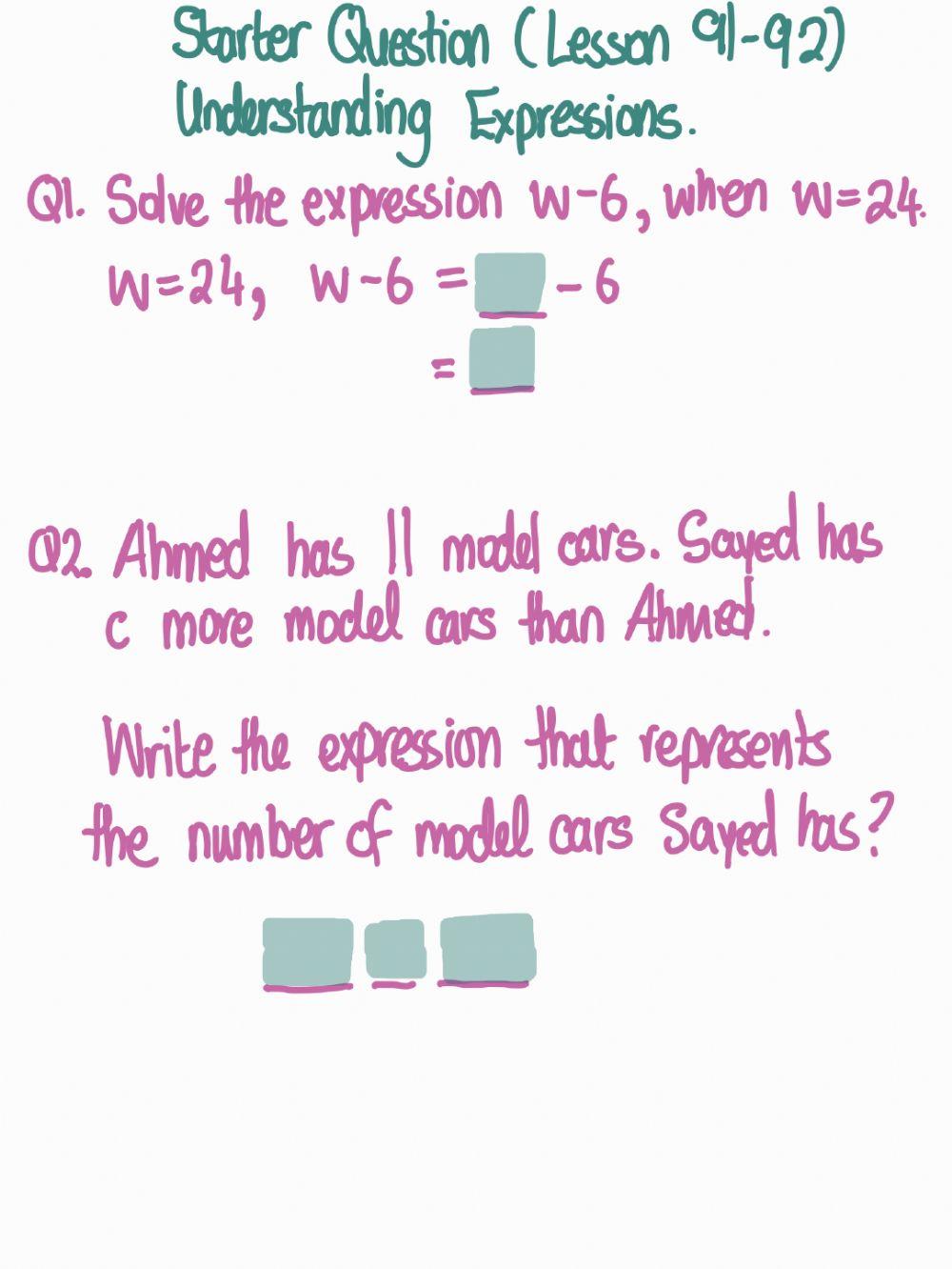 Starter 91-92 worksheet | Live Worksheets