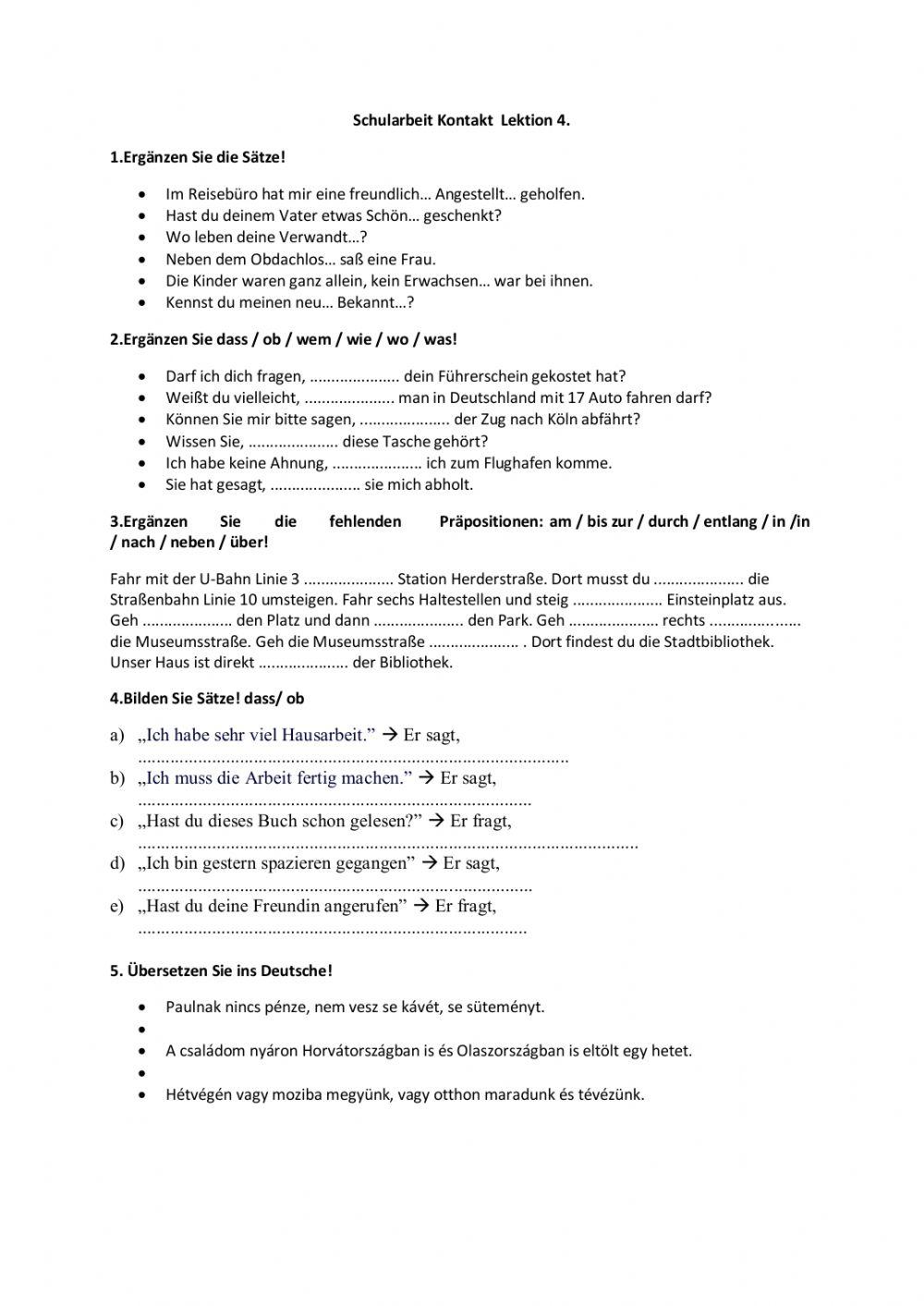 Schularbeit worksheet | Live Worksheets