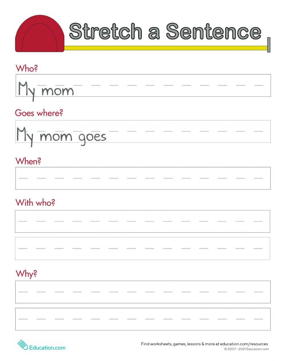 Sentence Starters online exercise for | Live Worksheets