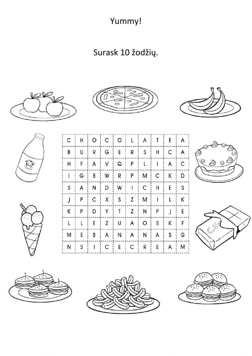Yummy! worksheet | Live Worksheets