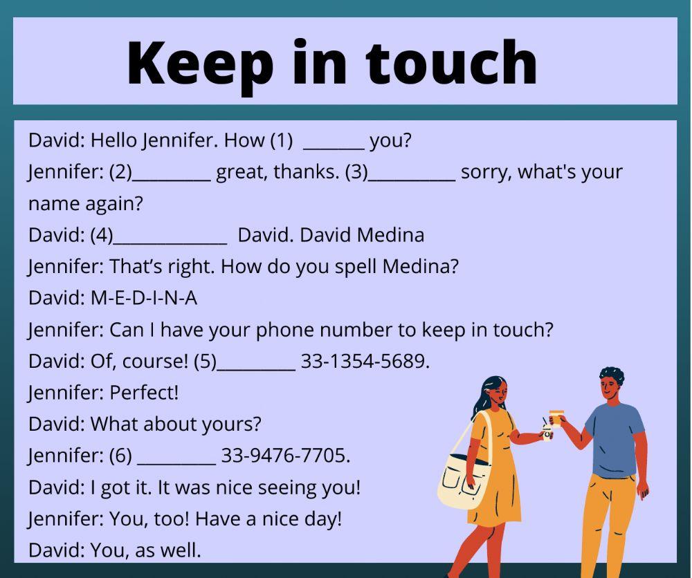 Keep in touch | Free Interactive Worksheets | 616743